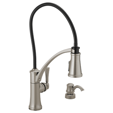 Delta 100LF-HDF Classic Single Handle Centerset Kitchen Faucet, Chrome ...