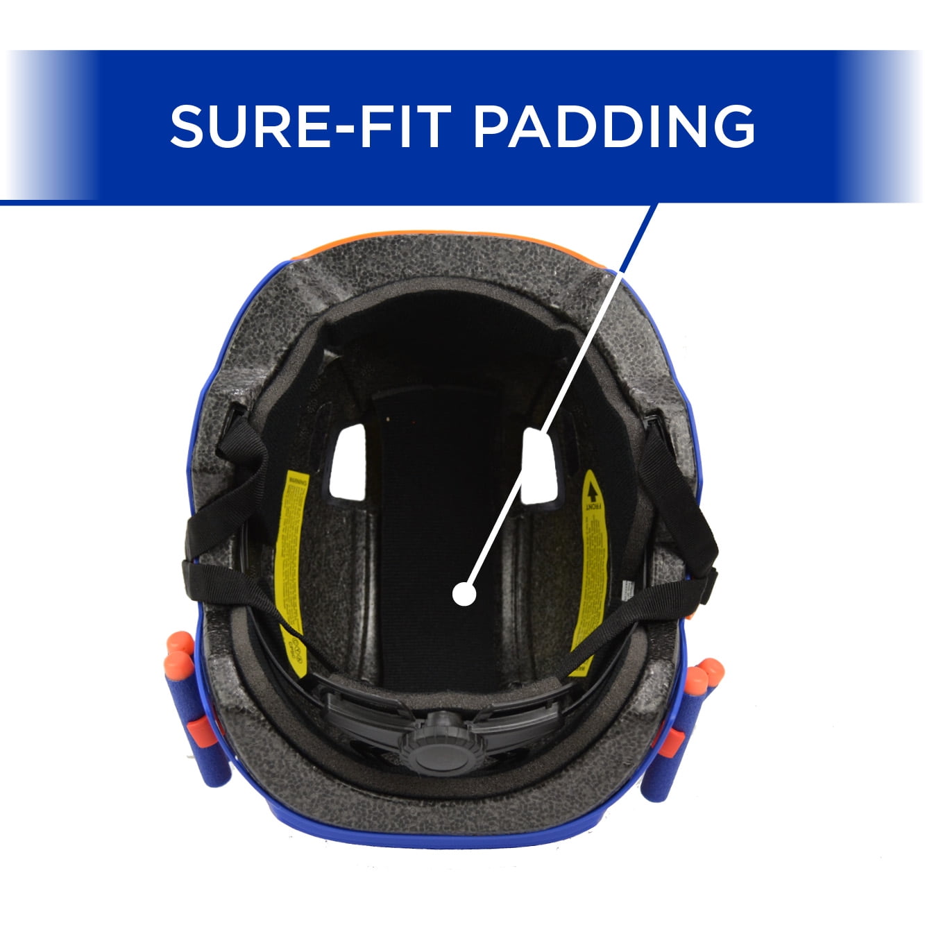 Buy Nerf Barrage Blue Youth Bike Helmet (Ages 8+, Includes and holds 4x ...