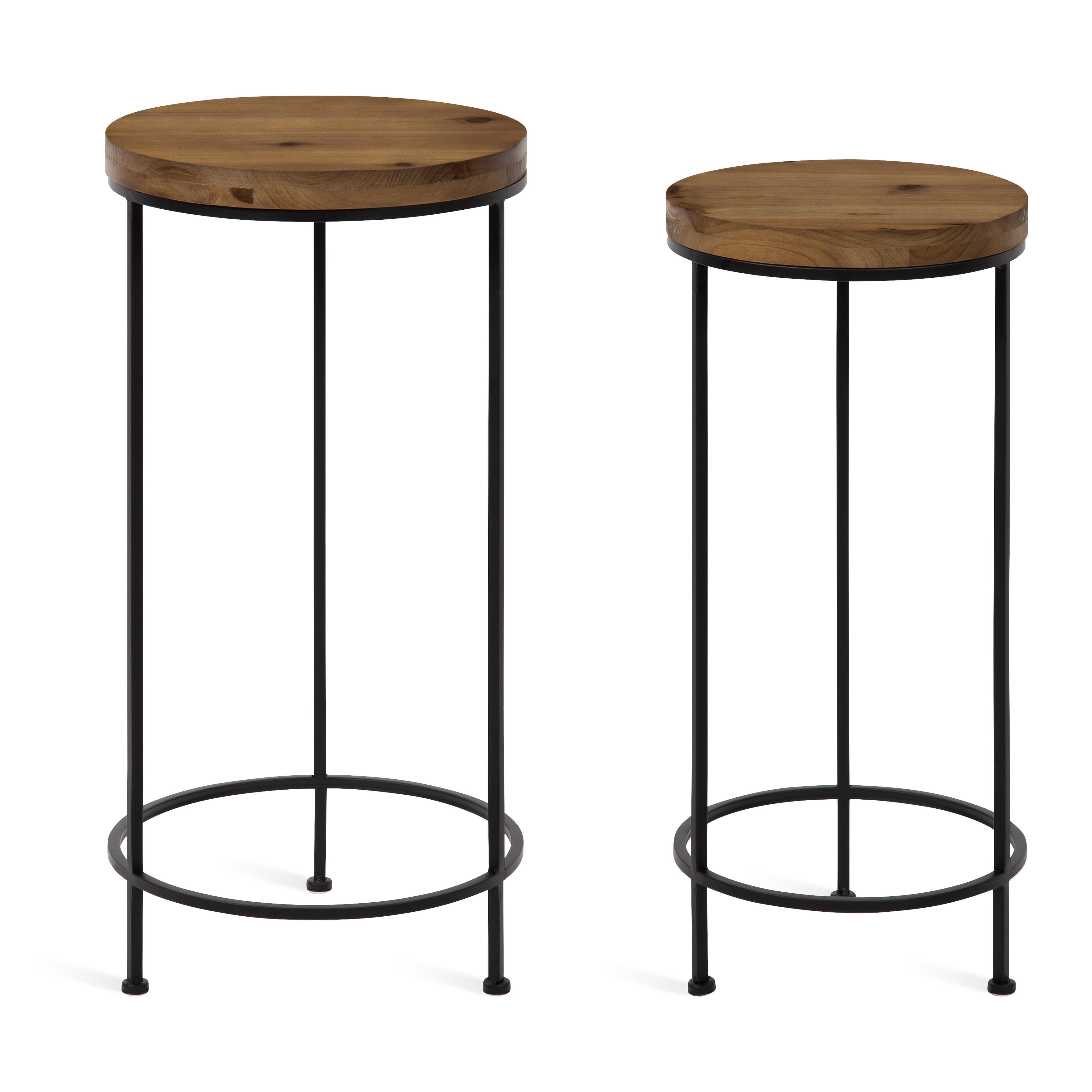 Kate and Laurel Espada Rustic Round End Table, Set Of 2, Rustic Wood ...