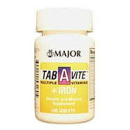 Major Tab-A-Vite Multiple Vitamin Supplement Tablets, 1000 Count ...