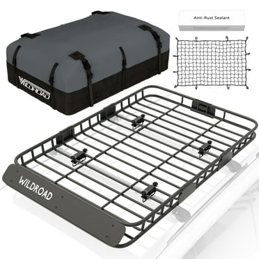 VISRACK Heavy-Duty Rooftop Cargo Box, Weather-Resistant Hard-Shell Roof ...