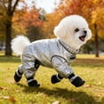 Dog Winter Coat with Attached Boots, Quilted Insulated Full Body Suit ...