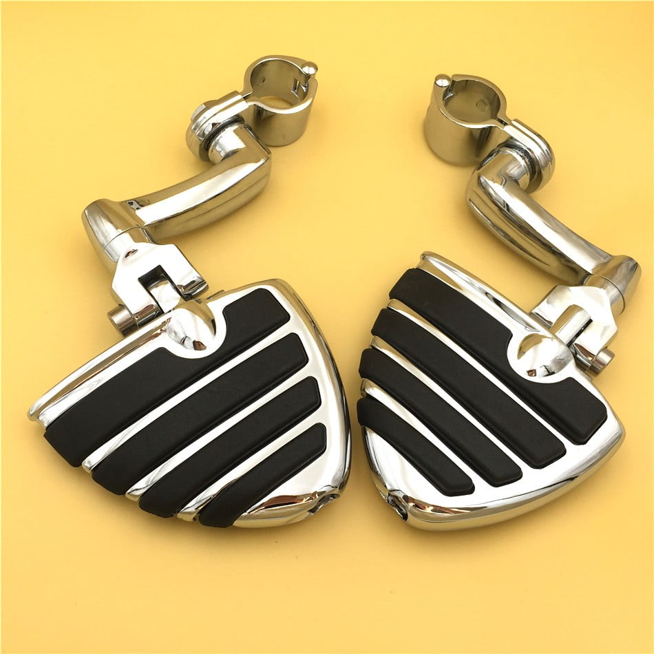 HTT-MOTOR Chrome Peg Mounting Kit with U Shape Foot Peg Footrest For ...