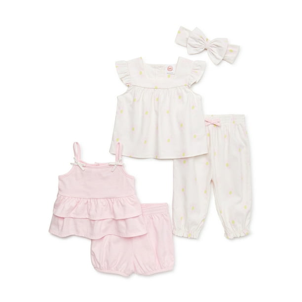 Wonder Nation Baby Girl Ruffle Outfit Set, 5-Piece, Sizes 0/3-24 Months - Walmart.com