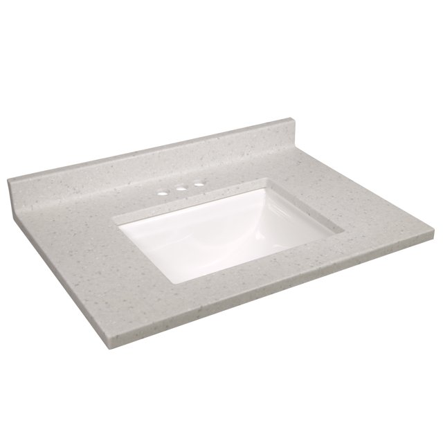 Design House 31 in. W Cultured Marble Vanity Top in Frost with Solid ...
