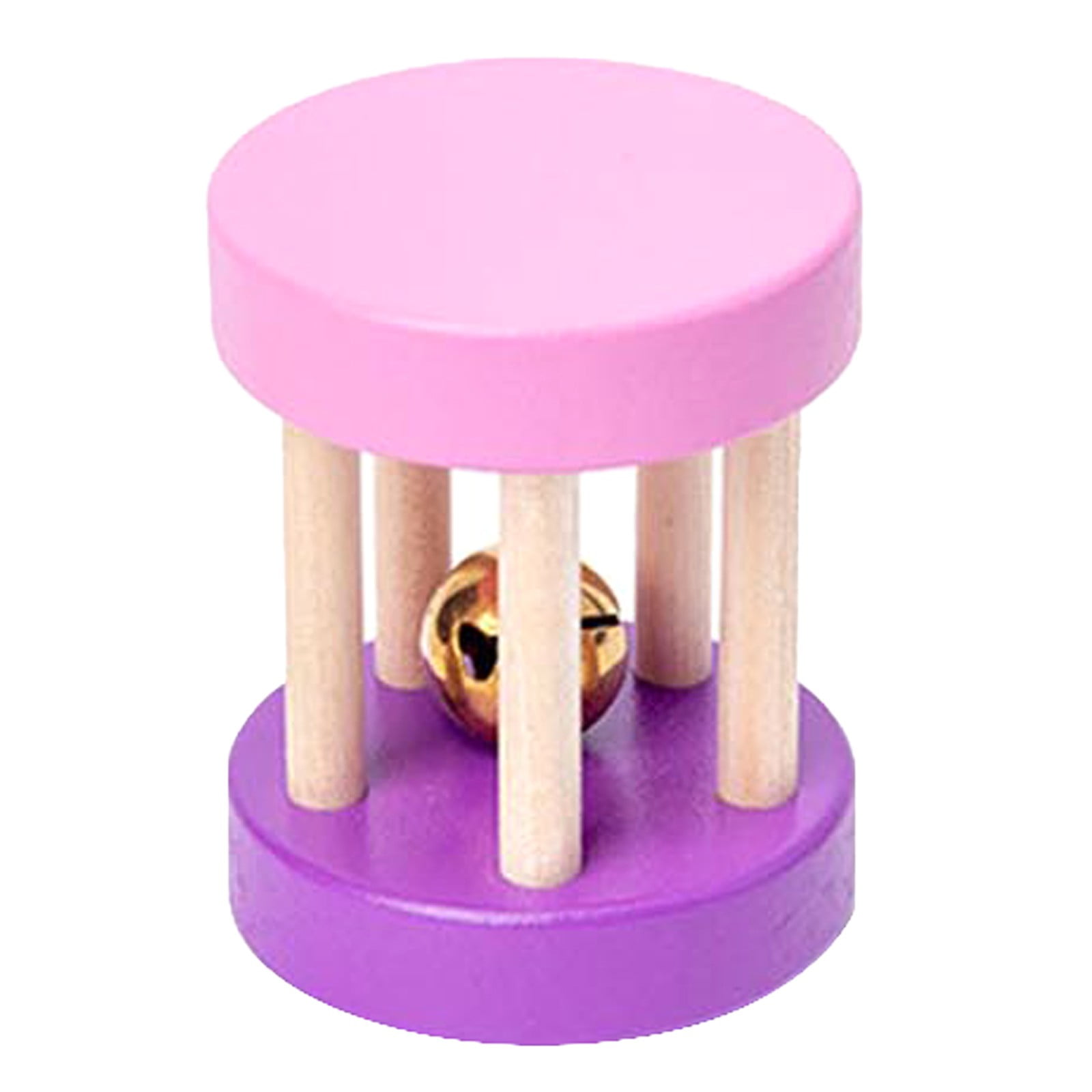 Fridja 1PC Wooden Musical Instruments Toys Color Cage Bell Hand Bell ...