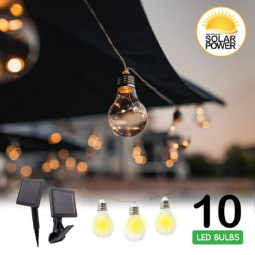 Moonrays 91129 Solar Powered White Led Globe String Lights - Walmart.com