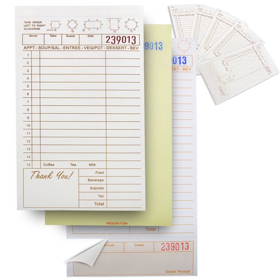Adams Guest Check Pads, Single Part, Perforated, 50 Sheets per Pad, 5 ...