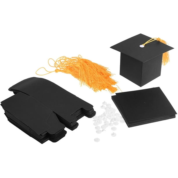 FFIY 20 Pcs Black Graduation Candy Boxes Party Favors, Graduation Cap ...