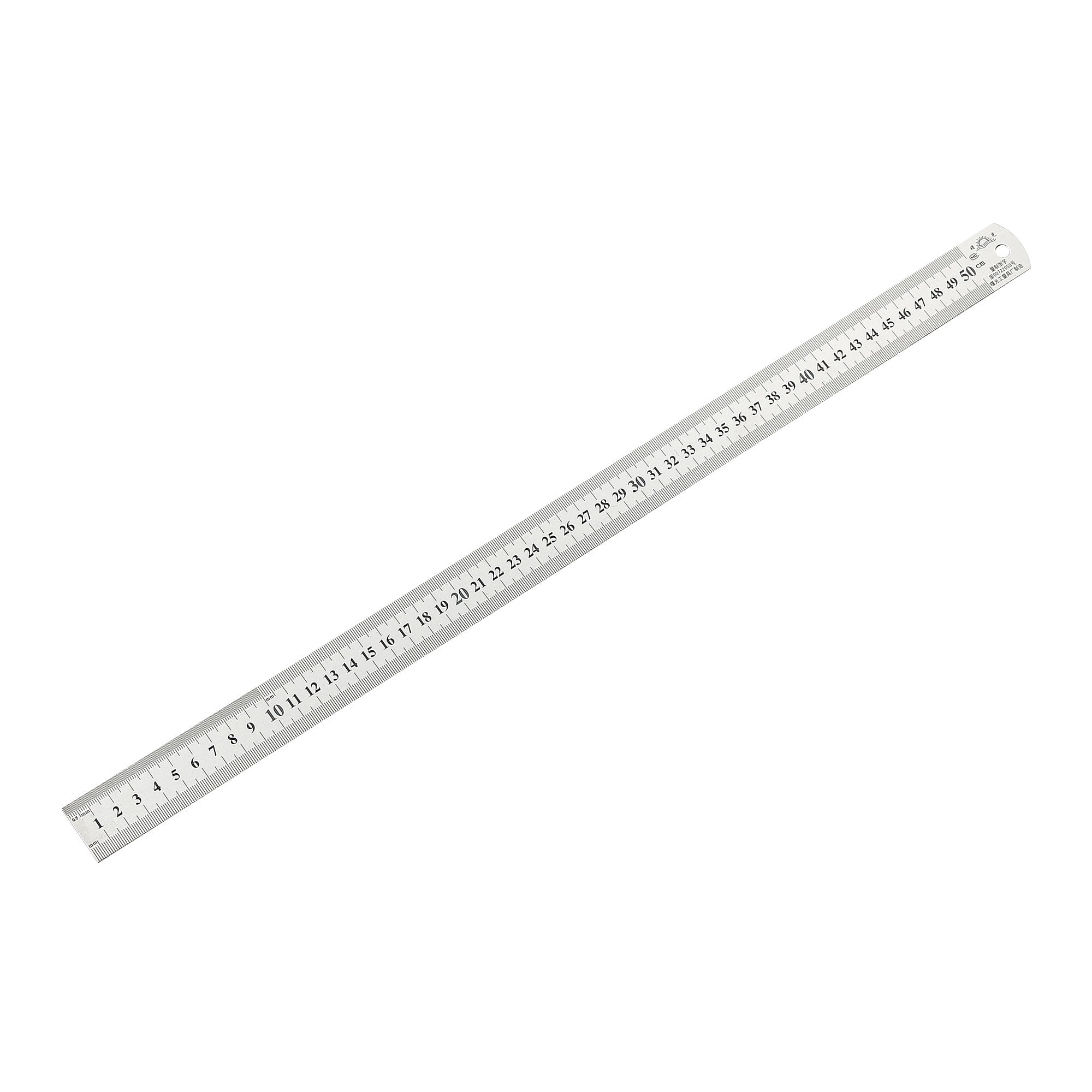 Unique Bargains Straight Ruler 500mm/ 20 Inch Metric Stainless Steel ...