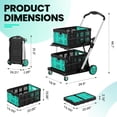 Dkenicor Folding Shopping Cart with 2 Storage Crates,Collapsible Cart ...