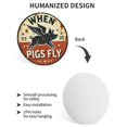 8 Inch Round Retro "When Pigs Fly" Metal Sign, Distressed Flying Pig ...