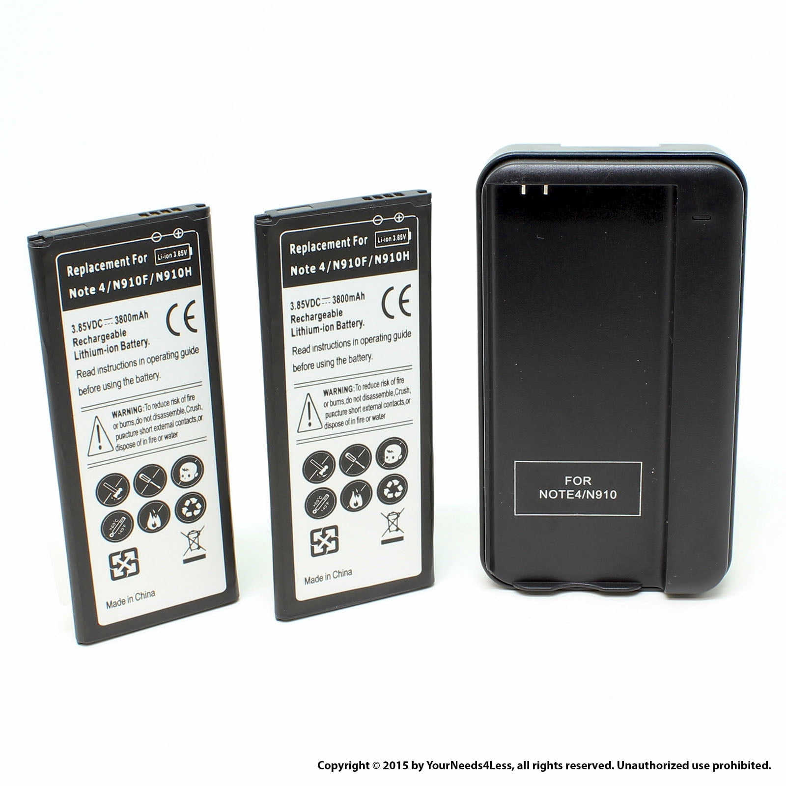 YN4L® 2 X 3800mAh Replacement Batteries for Samsung Galaxy Note 4 ...