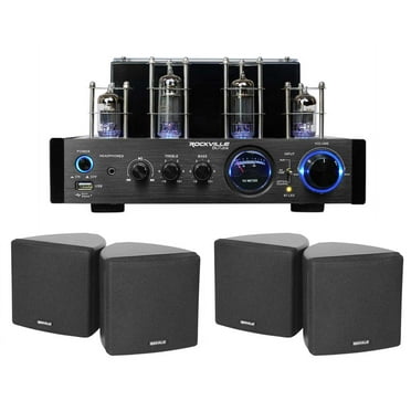 Rockville BluTube LED Tube Amplifier Home Bluetooth Receiver+(2) 6.5 ...