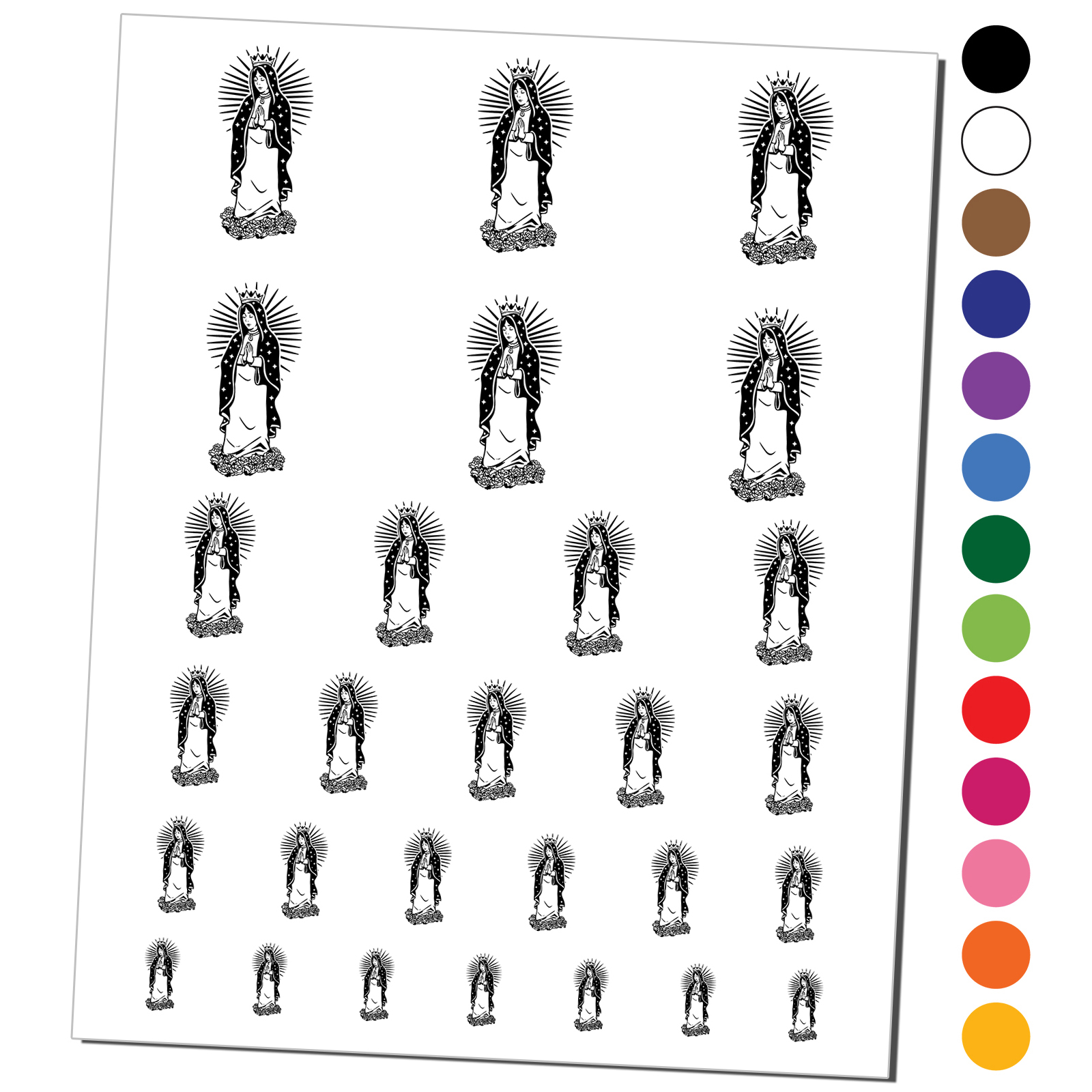 Virgen Maria de Guadalupe Virgin Mary Water Resistant Temporary Tattoo ...