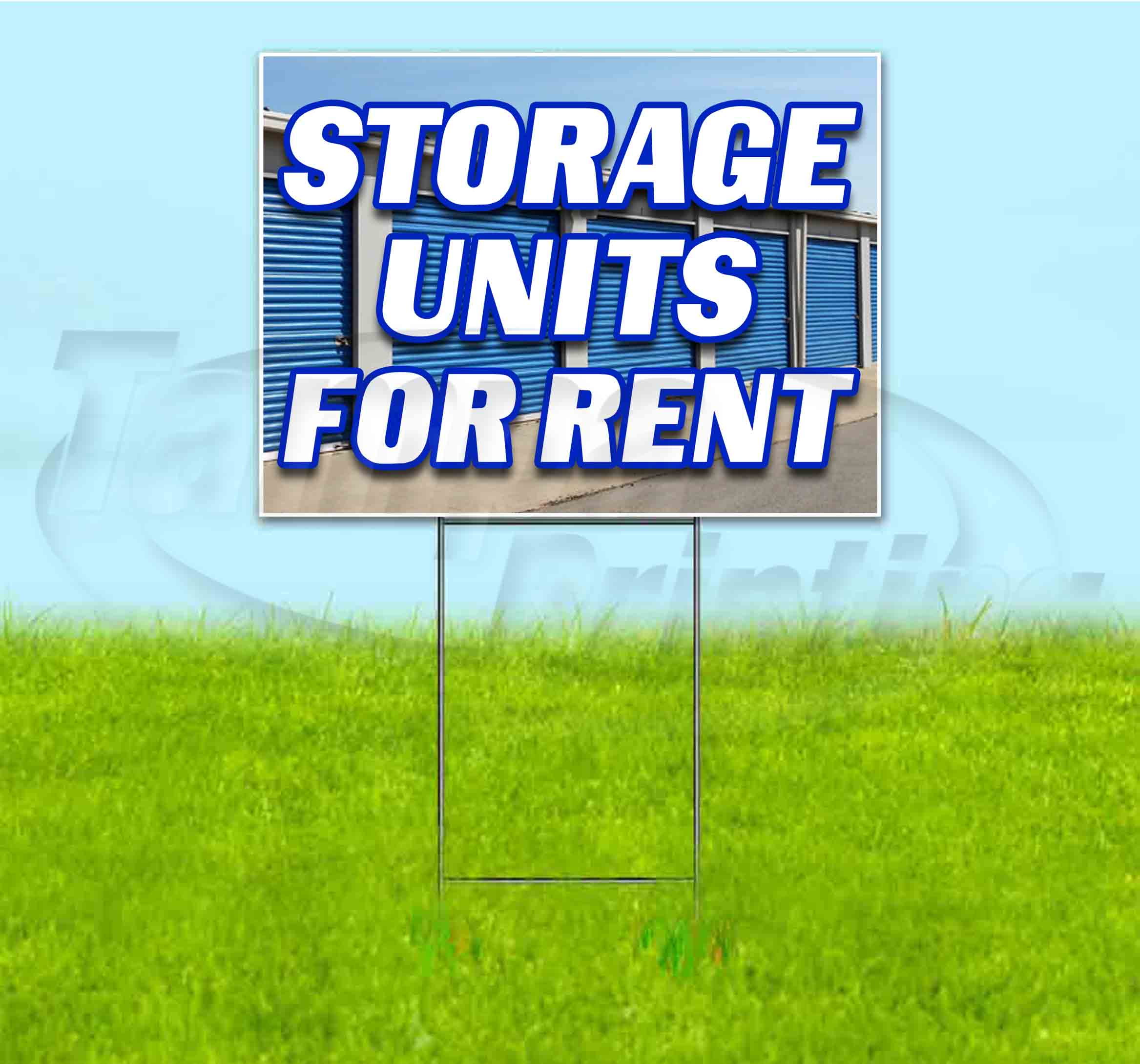 Storage Units For Rent (18" x 24") Yard Sign, Includes Metal Step Stake ...