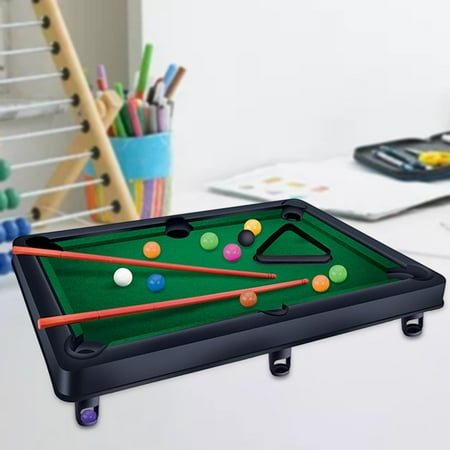 Portable Mini Tabletop Pool Set Billiards Game with Game Balls Playset ...
