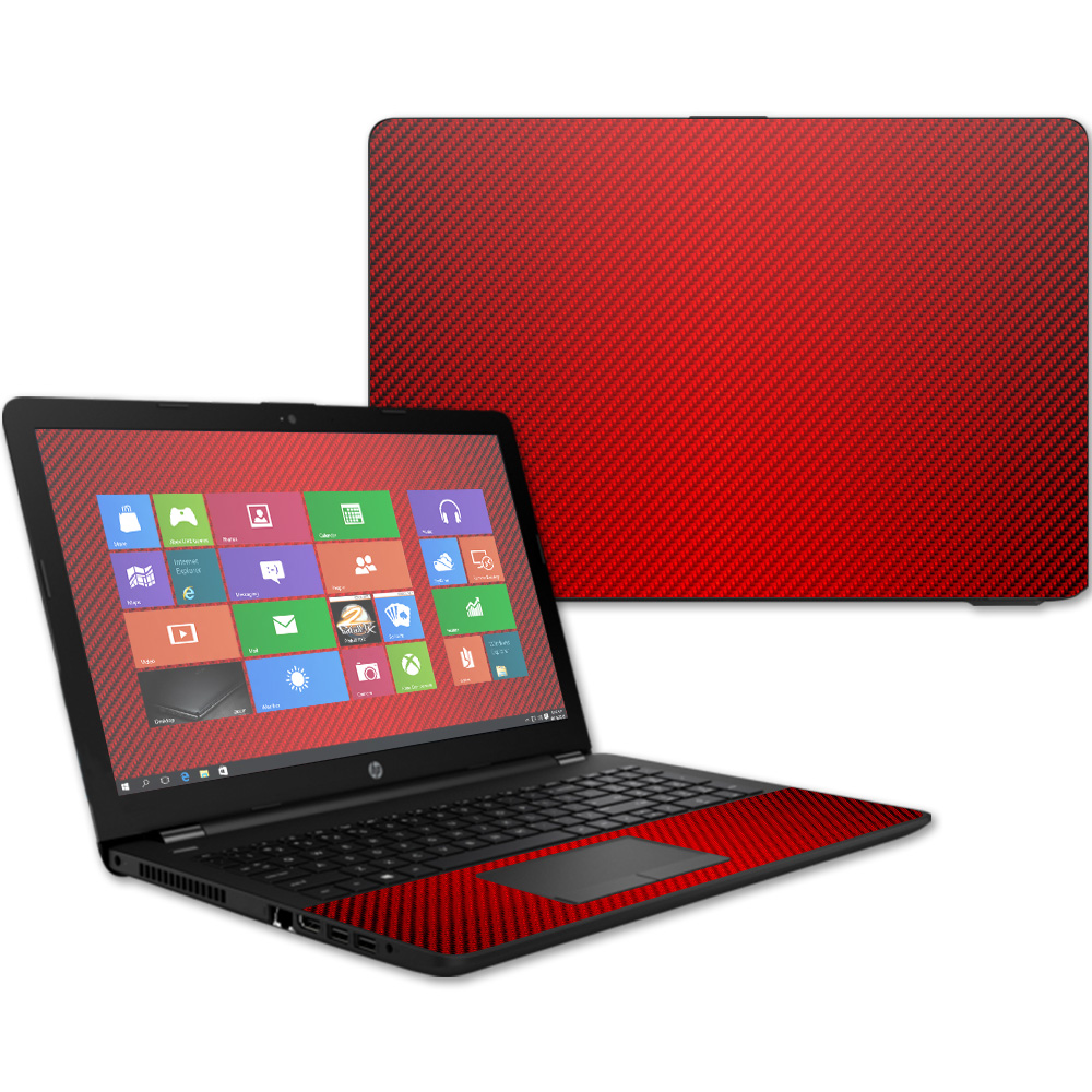 Skin Decal Wrap Compatible With HP 15t Laptop 15.6" (2017) Red Carbon ...