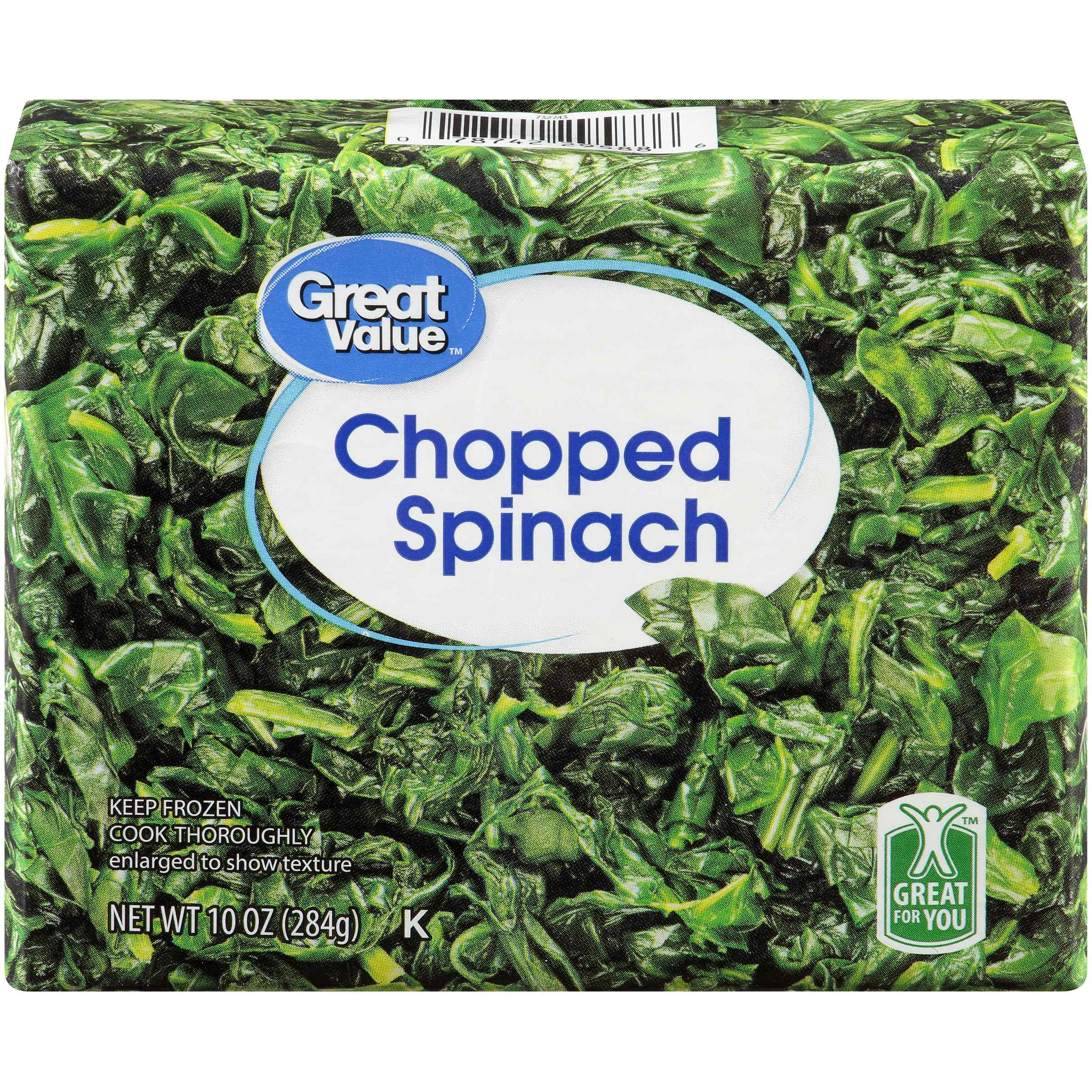 Great Value Chopped Spinach Frozen 10 Oz Walmart