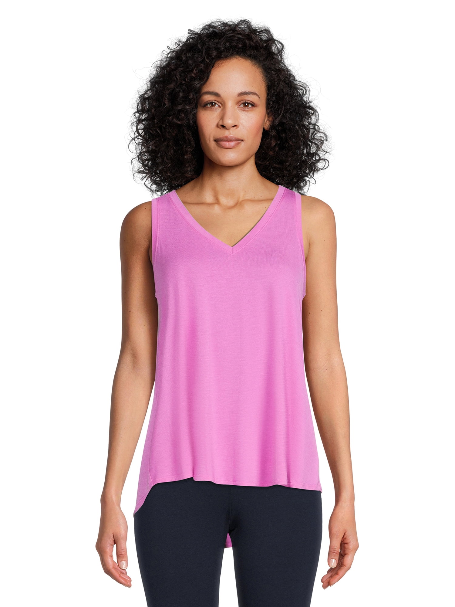 Time and Tru Women's High Low V-Neck Tank Top - Walmart.com