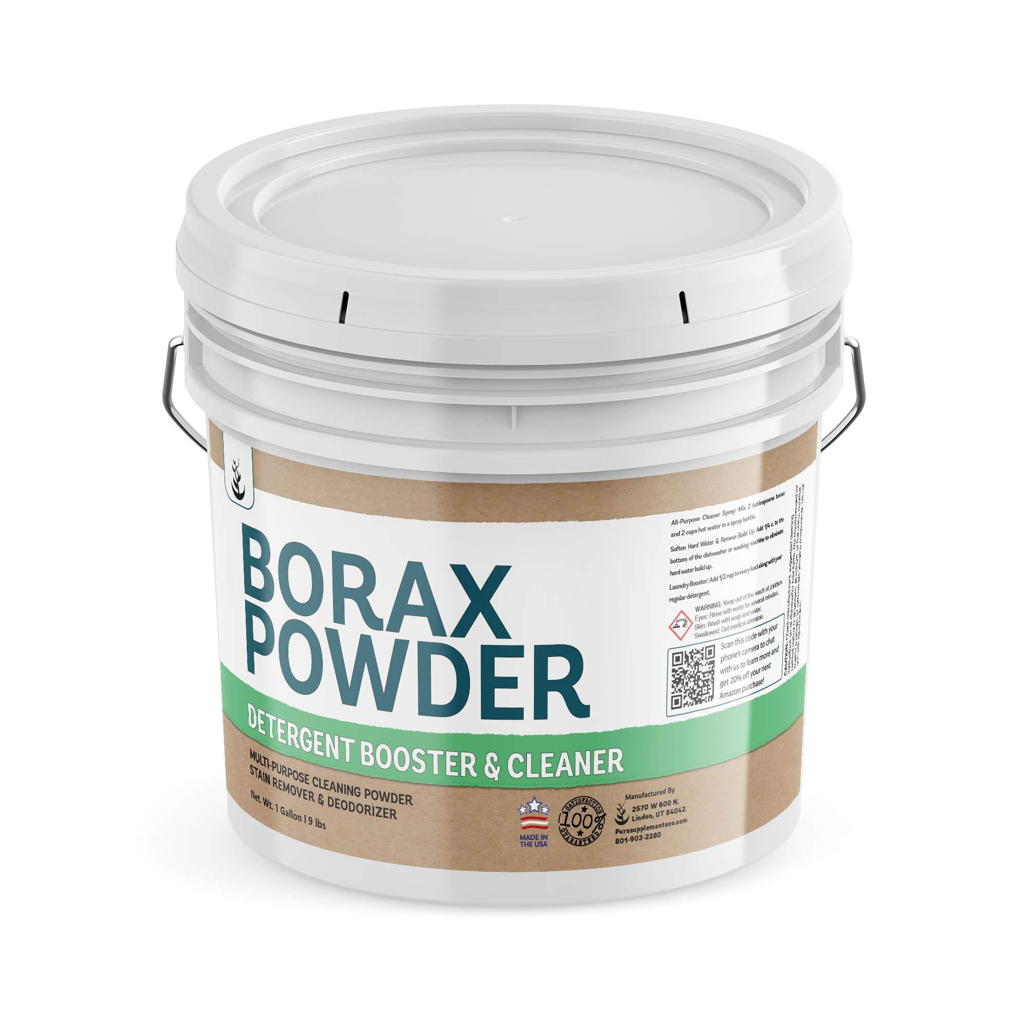 PURE Borax Poudre (1 Gallon) Nettoyant Polyvalent & Booster de Lessive ...