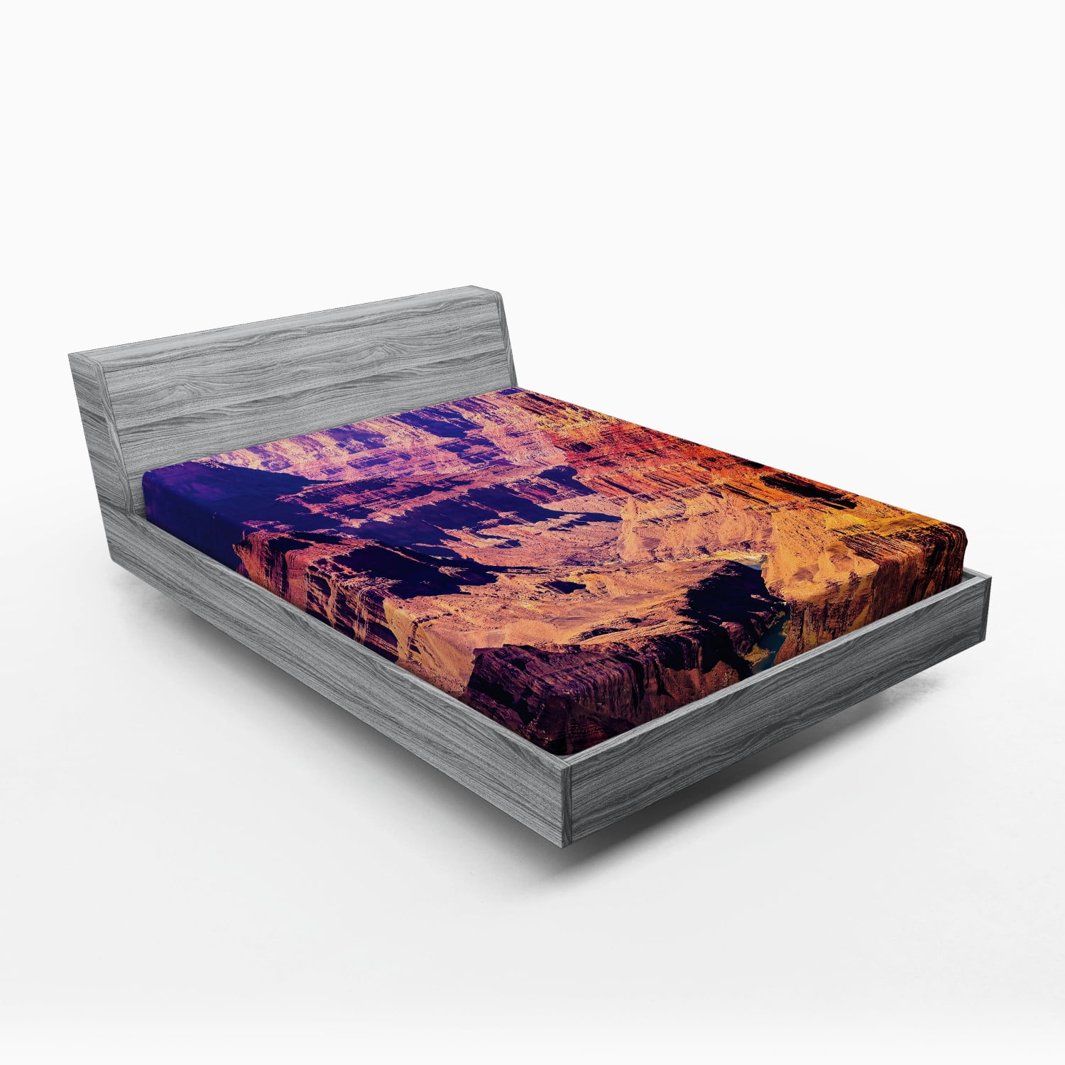 Canyon Fitted Sheet, Grand Canyon in Arizona with Base Elevations North ...