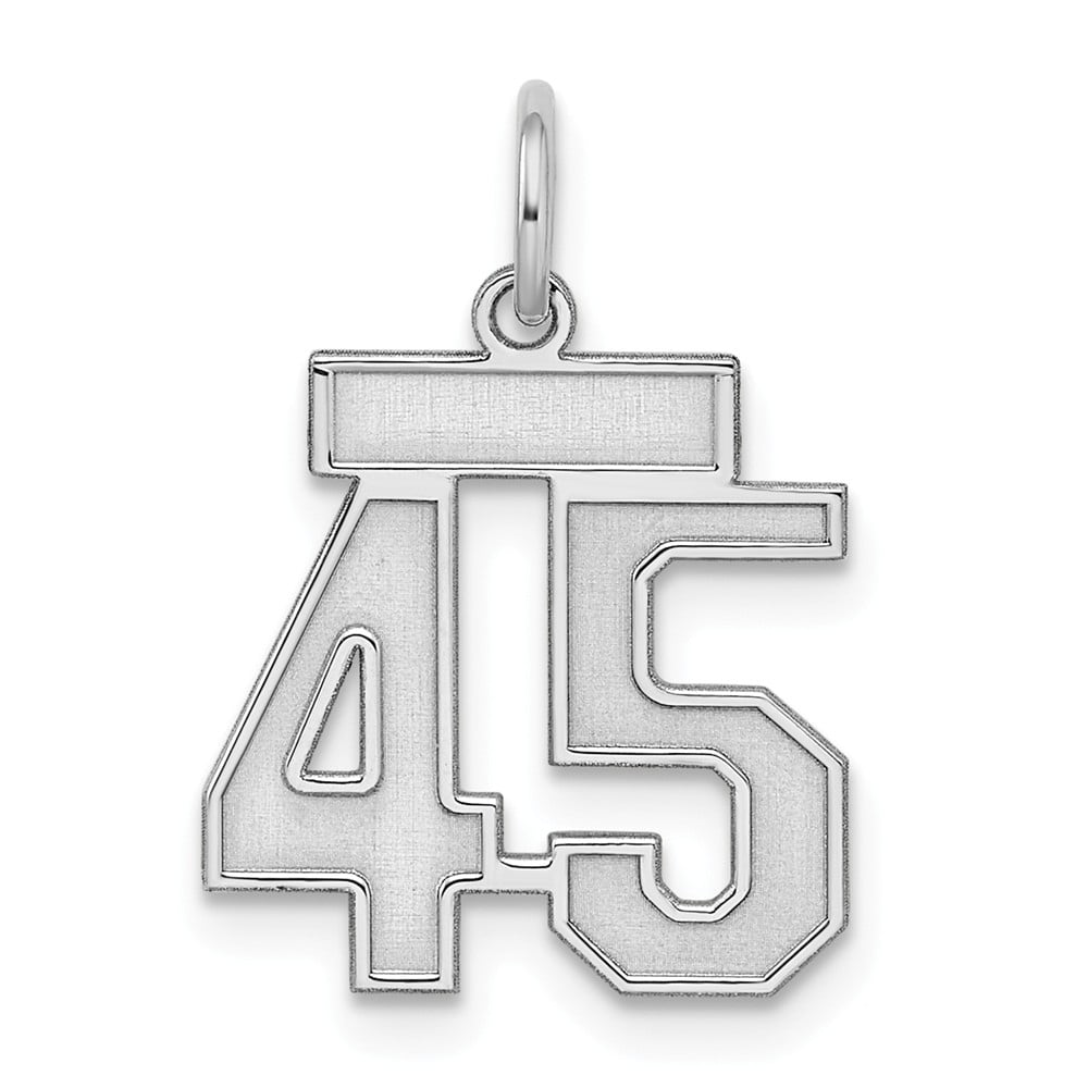 Sterling Silver Rhodium-plated Small Satin Number 45 Charm - Walmart.com