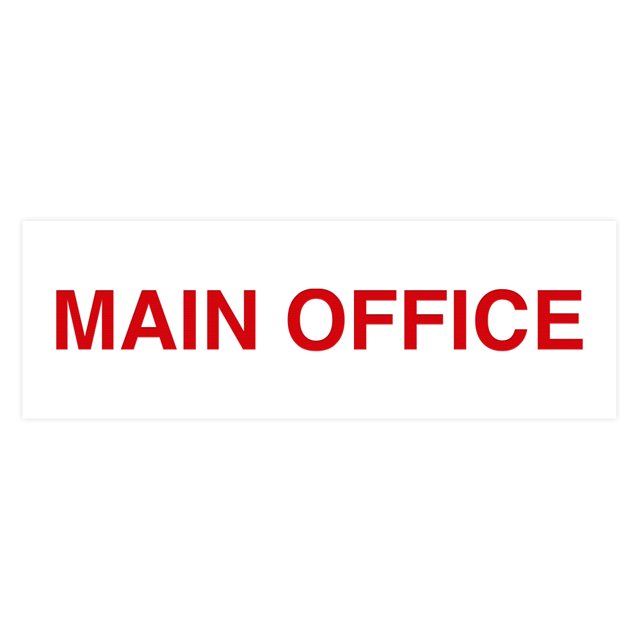 Basic Main Office Sign (White/Red) - Large - Walmart.com