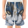 BZSMCE Adjustable Drawstring Casual Shorts With Blue and White Cat ...