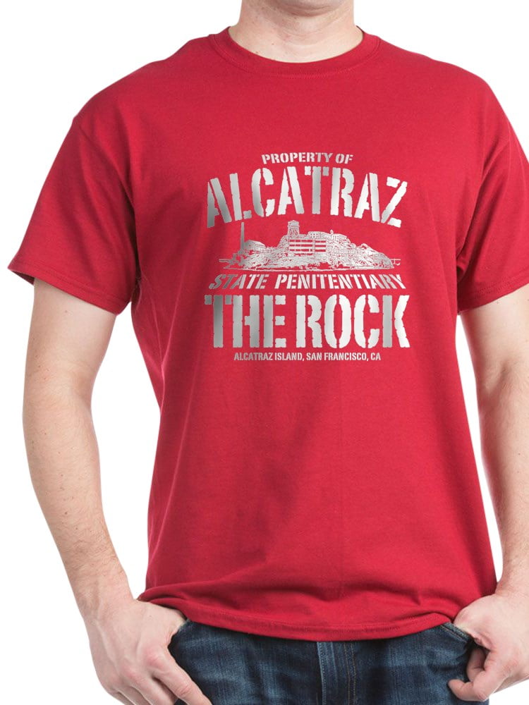 CafePress - PROPERTY OF ALCATRAZ Dark T Shirt - 100% Cotton T-Shirt ...