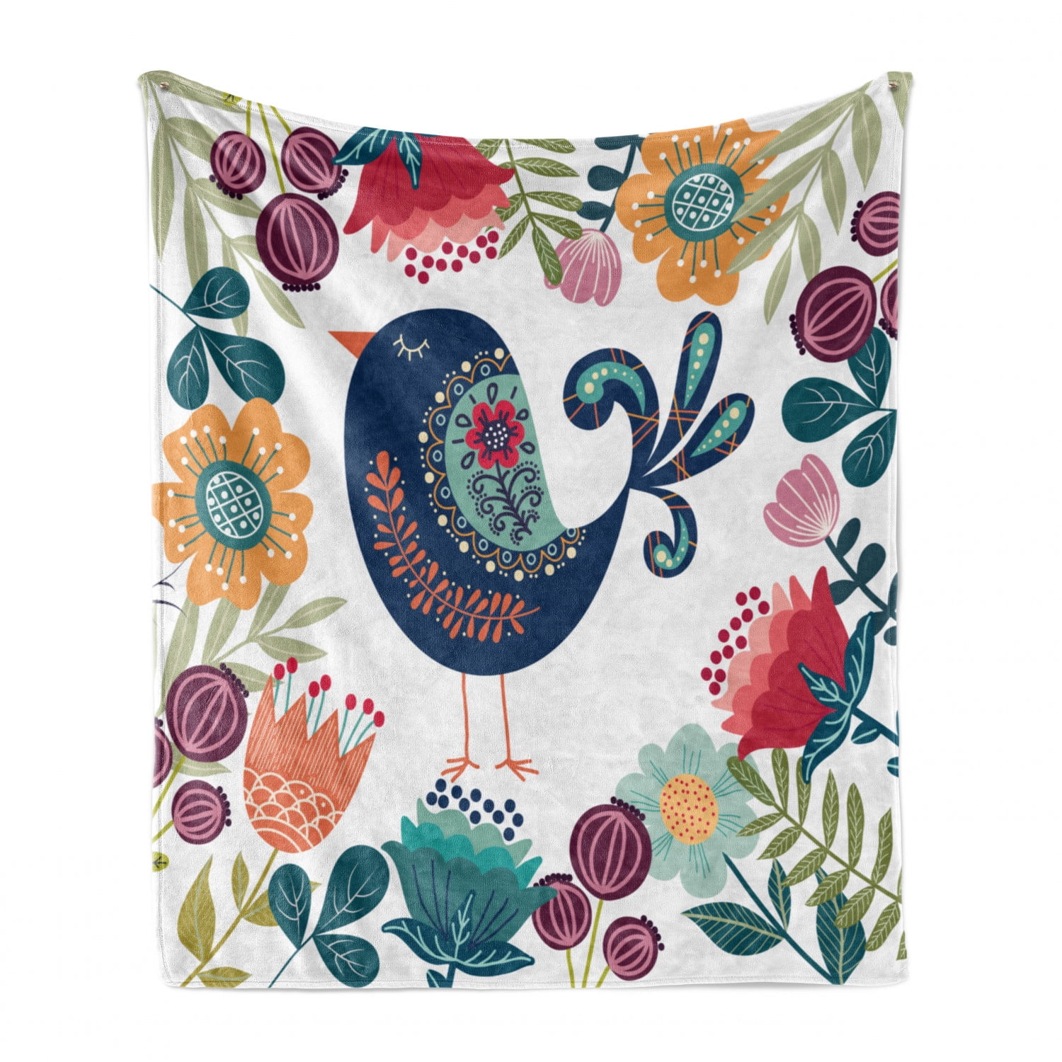 Bird Print Soft Flannel Fleece Throw Blanket, Composition of ...