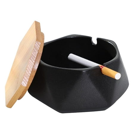 Outdoor Ashtray, Bamboo Cover Outdoor Dining Table Ashtray | Walmart Canada