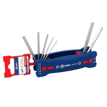 BOOHER Authorized Fold Hex Key Wrenches Repairing Tools 1.5mm-6.0mm 7 ...