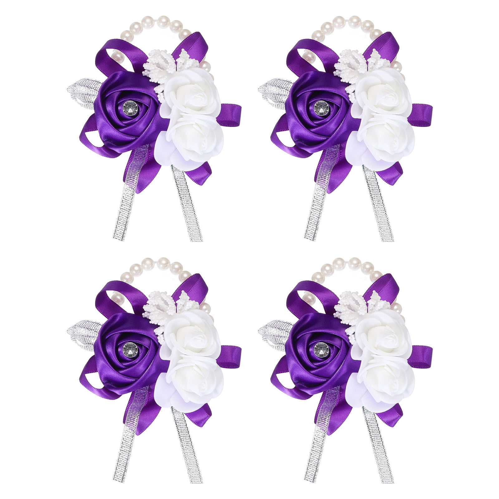 Click here for Unique Bargains Pack Of 4 Wrist Corsage Artificial... prices