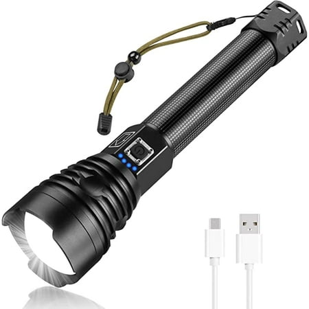 High Lumen Rechargeable Torch, Handheld LED Torch Tactical Torch Zoom ...