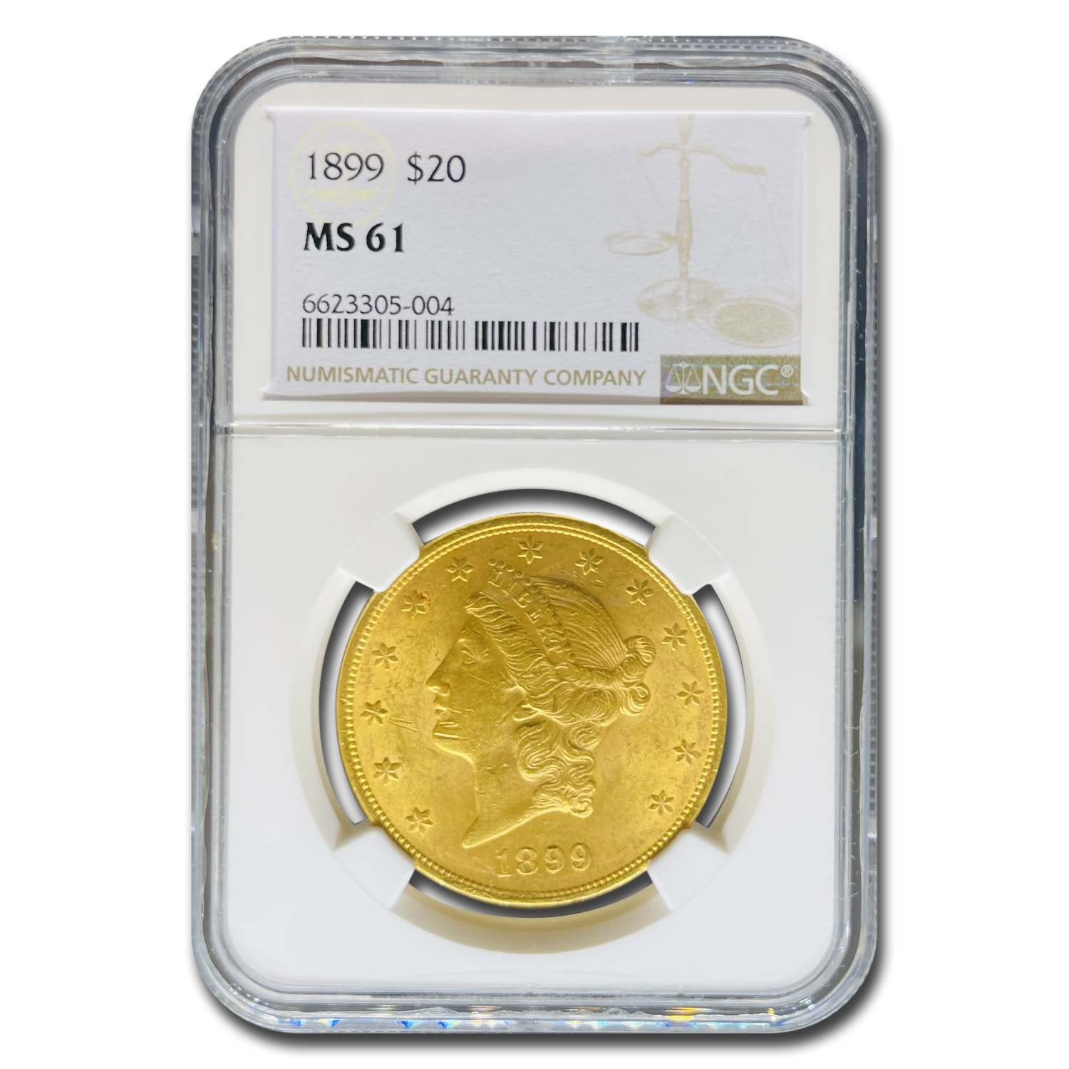 1899 $20 Liberty Gold Double Eagle MS-61 NGC - Walmart.com