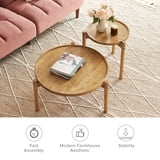 Mopio Dylan Rustic Chic Solid Rubberwood Nesting Coffee Table with ...