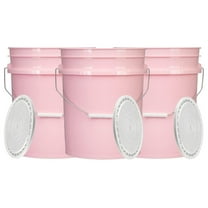 5 Gallon Food Grade Bucket Pail with Airtight Screw on Lid (Pack of 3 ...