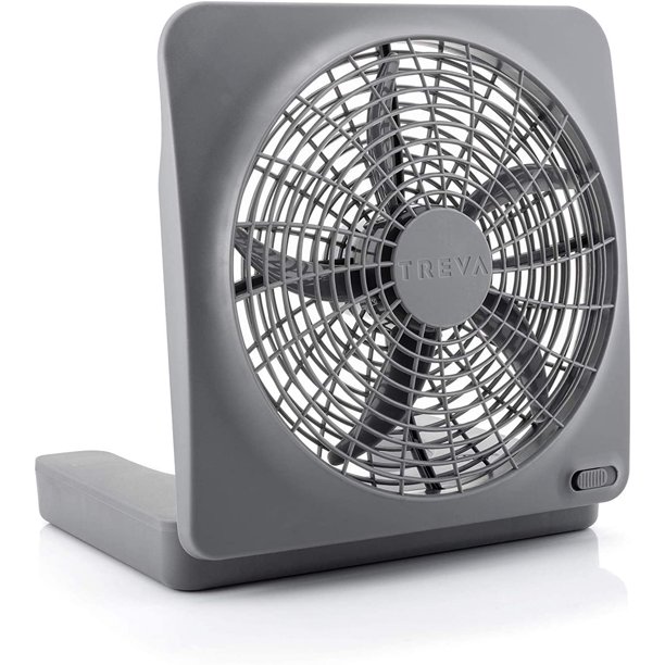 Treva 10 inch Battery Powered Portable 2 Speed Table Fan with Adapter ...