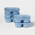 10pc (Set of 5) Plastic Divided Snack Food Storage Container Set Blue ...