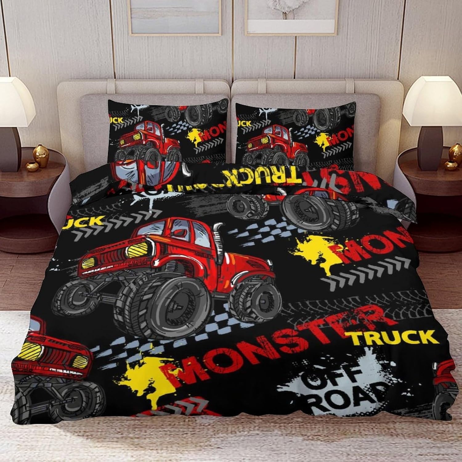 Click here for Yingd Comforter Set Twin Size  Truck Colorful Mons... prices