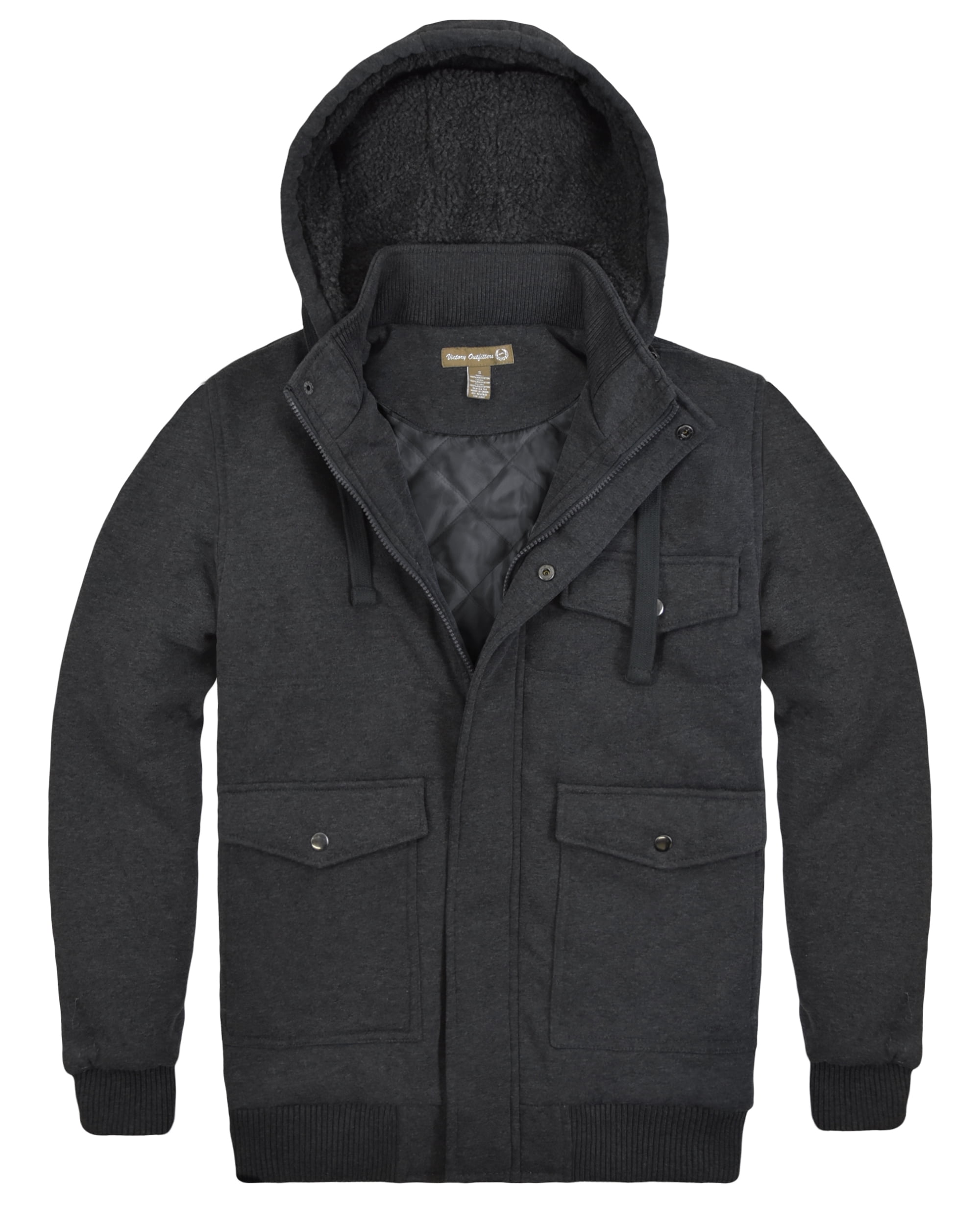 Victory Outfitters Men's Heavy Duty Fleece Jacket with Quilted Lining ...