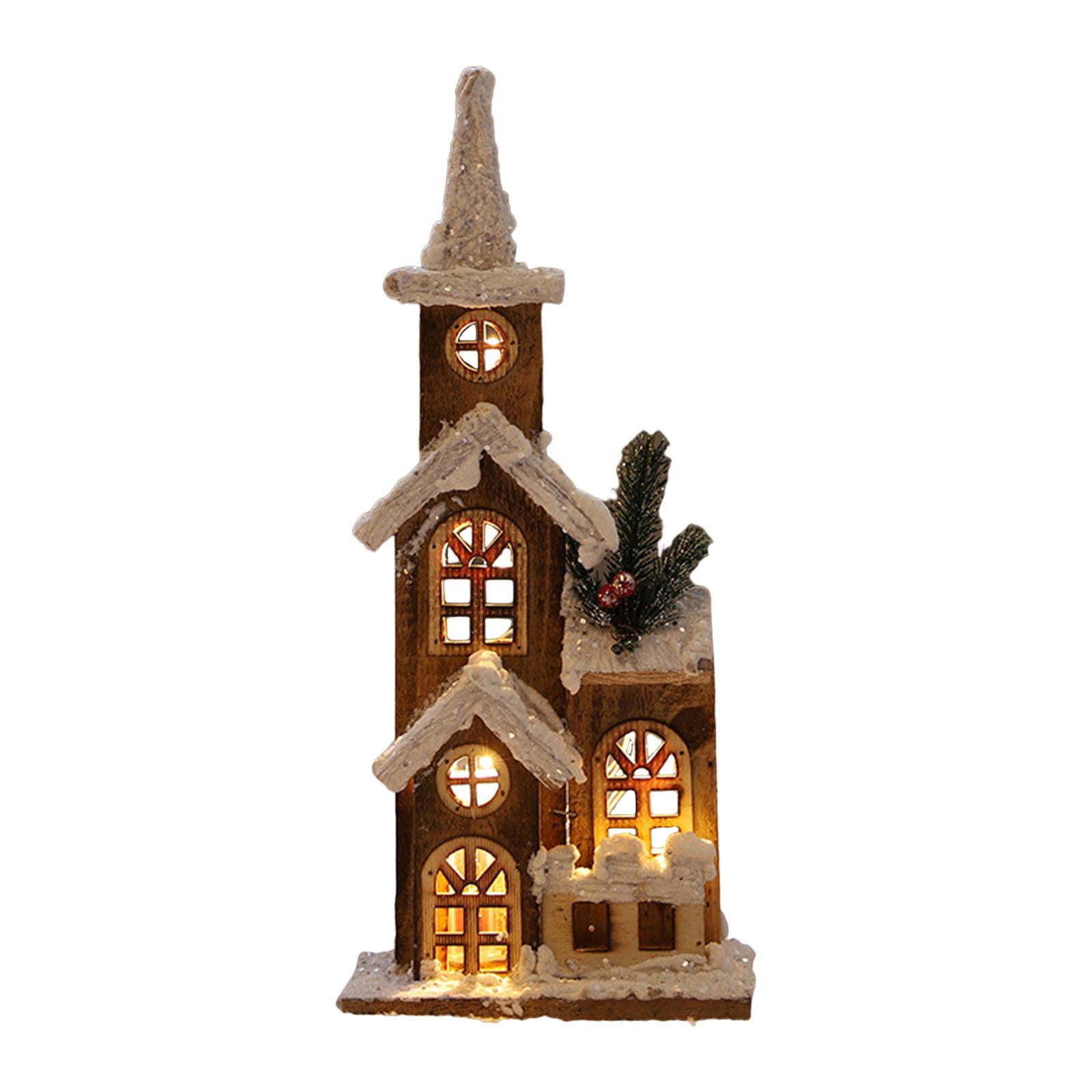 Click here for Simhoa Christmas Wooden House Luminous Light Up Or... prices