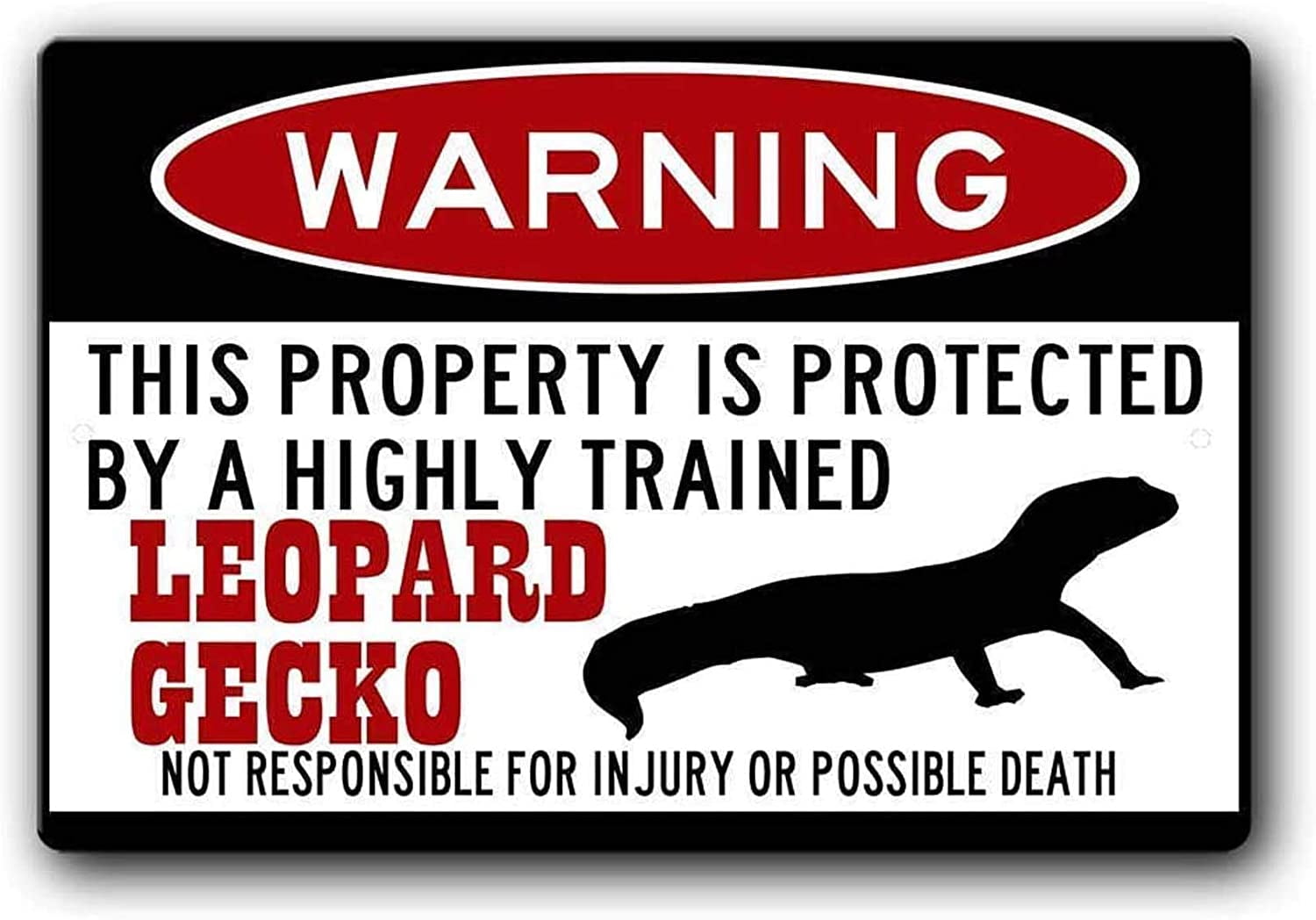 Leopard Gecko Metal Sign 8 X 12 Inches - Lizard Warning Sign - Walmart.com