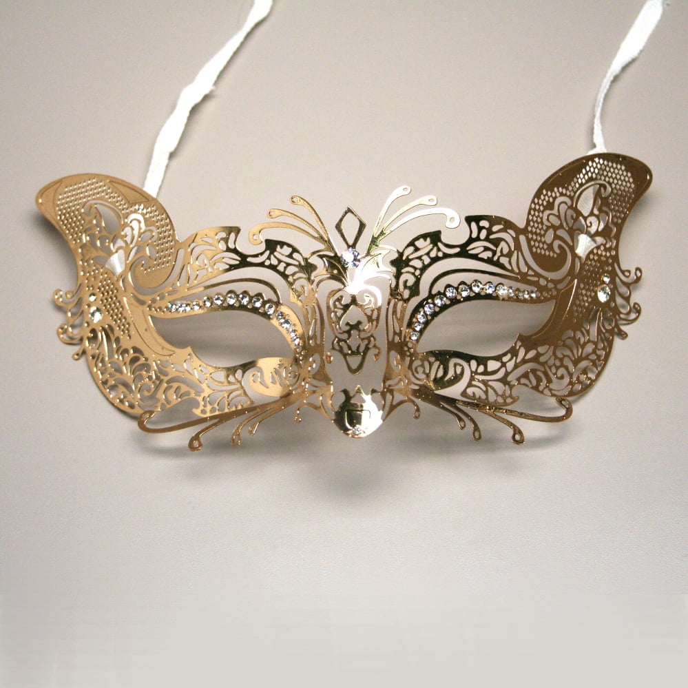 Gold Metal Venetian Cat Mask - Walmart.com - Walmart.com