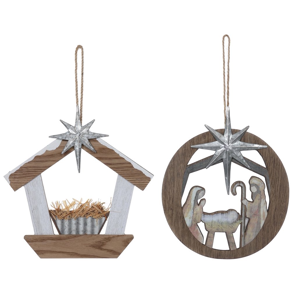 Nativity and Manger Scene Christmas Holiday Ornaments or Wall Hanging ...