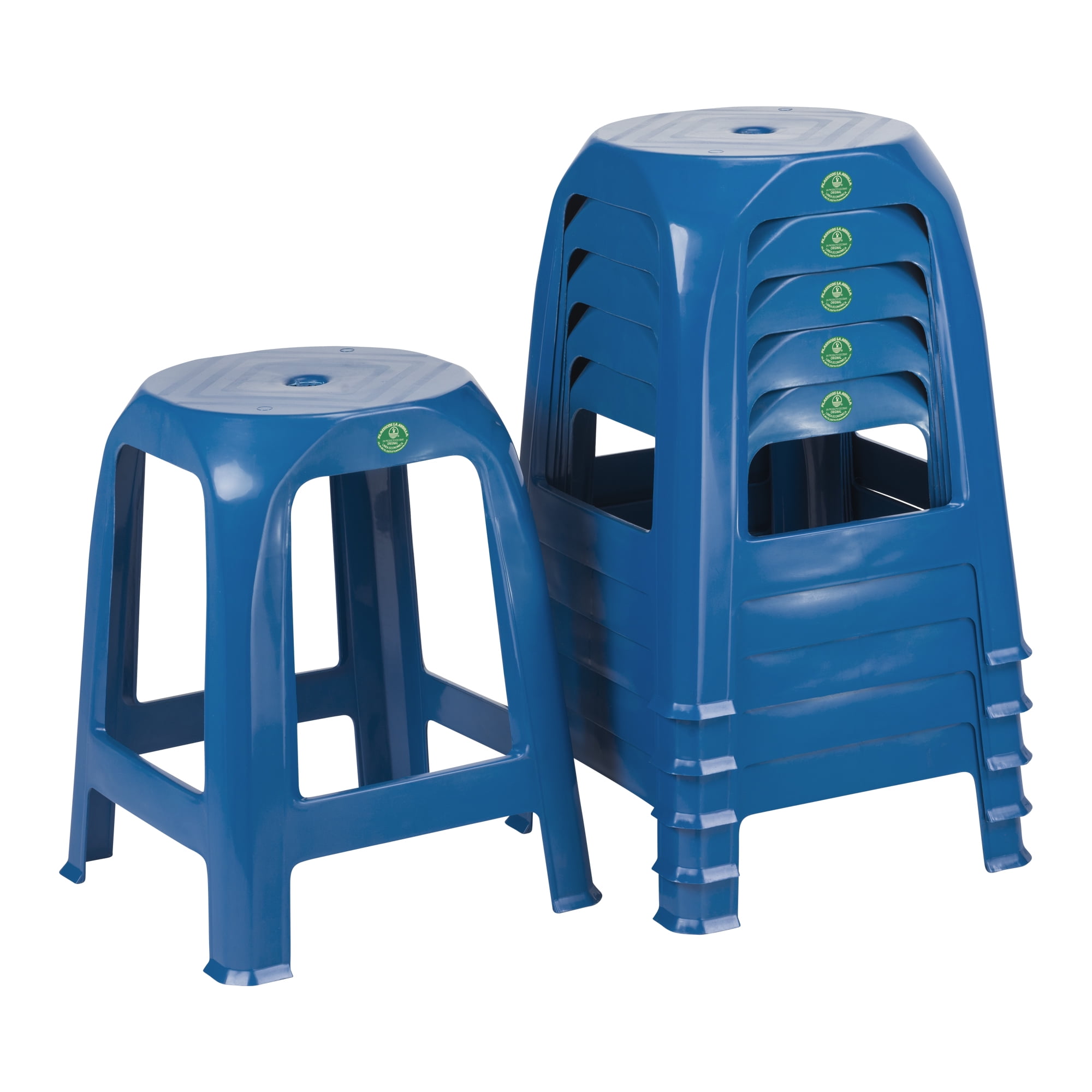 Kit 6 Bancos de Plástico La Ardilla para exterior e Interior (Azul ...