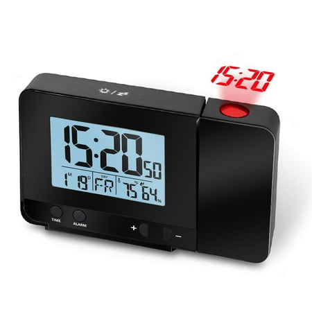 Lighted Projection Alarm Clock with Two 24h Alarm Clocks - Ceiling ...