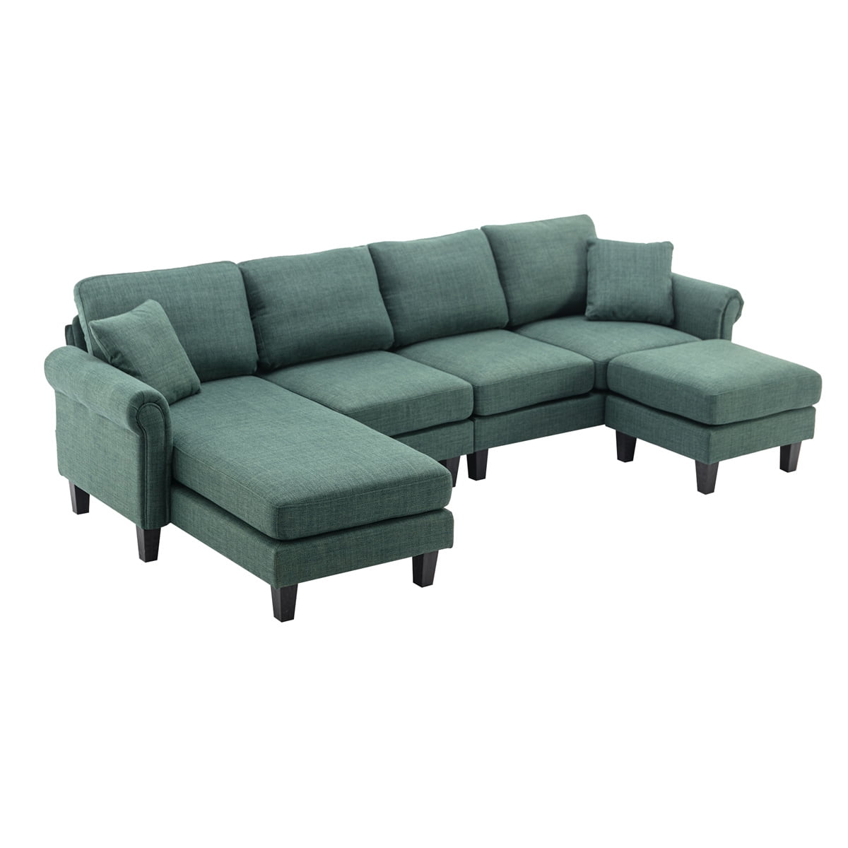 108.66'' Convertible Sectional Sofa Couch, U-Shaped Wide Reversible ...