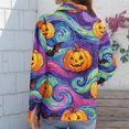 ASDFVBKG Womens Long Sleeve Halloween Blouse Button Down Pumpkins Skull ...